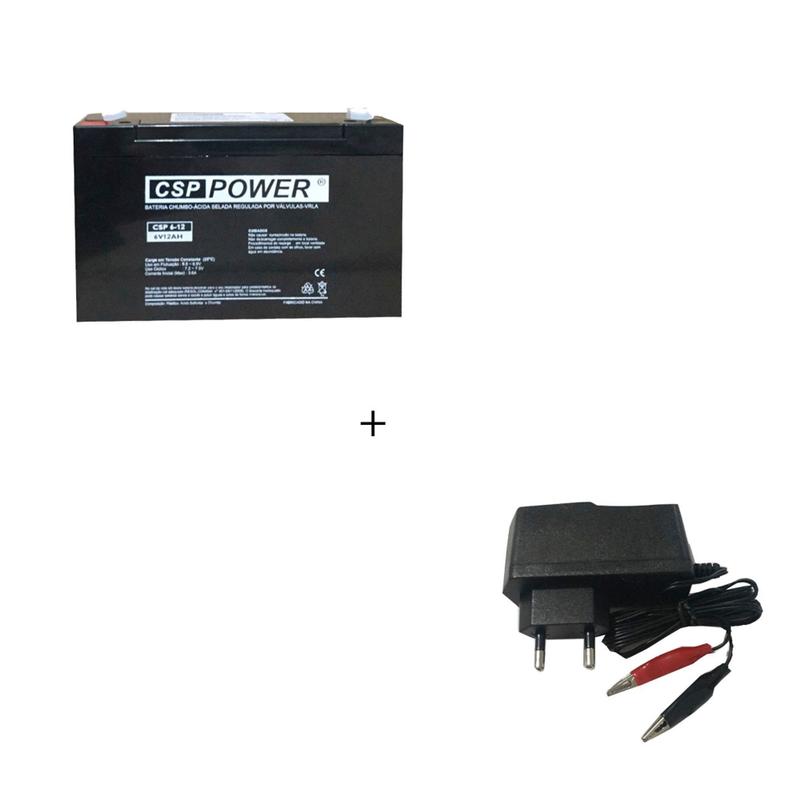 Bateria 6v 12ah P/ Moto Elétrica Bandeirante + Carregador - CSP POWER - Mini Veículos - Magazine ...