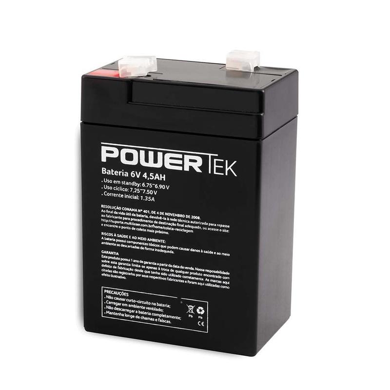 Bateria 6V 4,5AH Powertek - EN071 - Bateria - Magazine Luiza