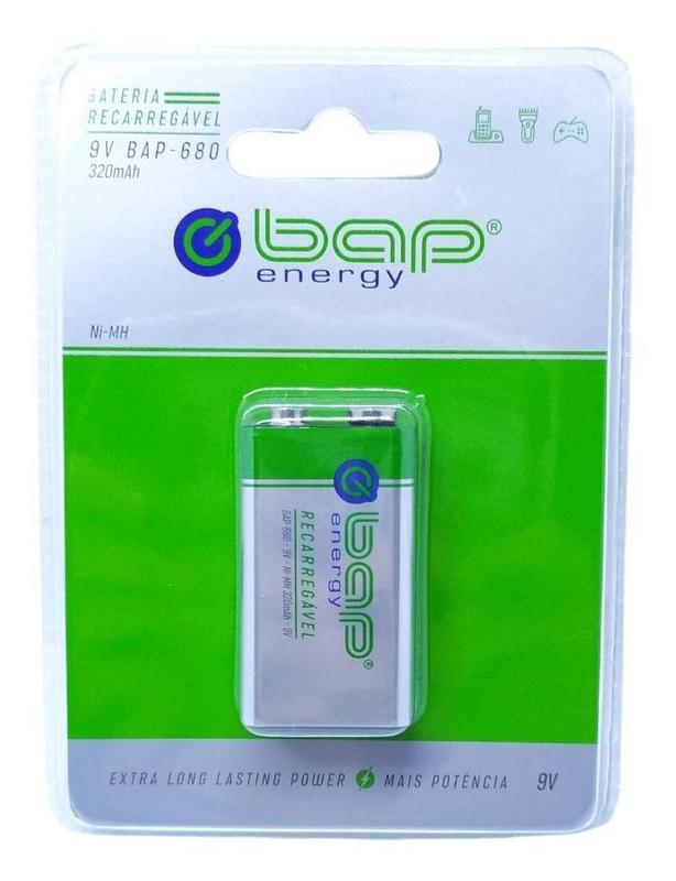 Bateria 9v Recarregavel 320mah Lithium Bap - Bap680 - Bateria ...