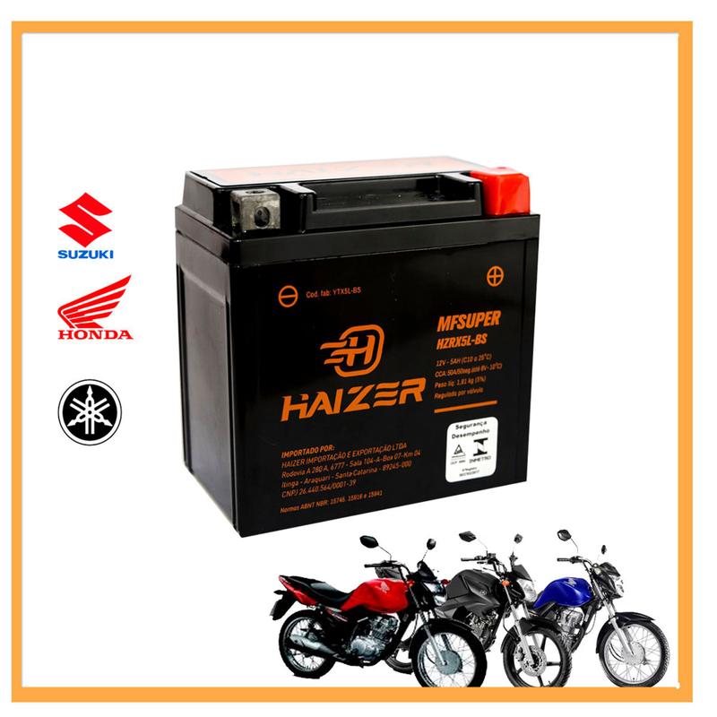 Bateria De Moto 12v 5ah 5-lbs - Haizer - Bateria de Moto - Magazine Luiza