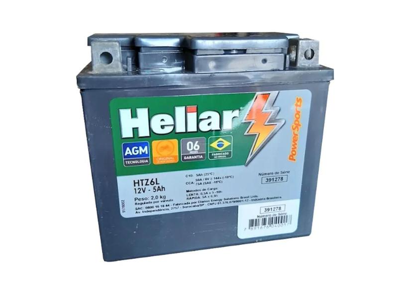 Bateria Heliar 5ah Titan Fan Biz Bros Fazer 125 150 160mix Flex ...