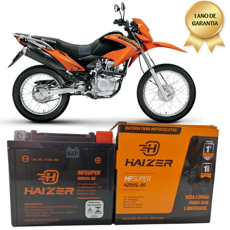 Bateria Moto Honda Nxr 125/150 Bros Ks/es 5ah 12v (ytx5l-bs) - /HAIZER ...
