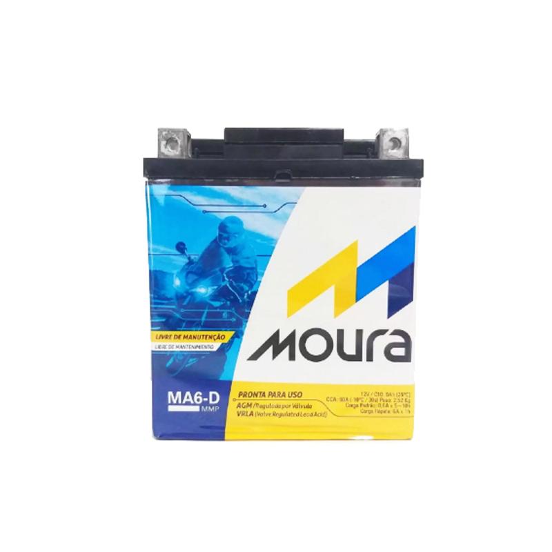 Bateria Moto Moura 6ah Ma6 D Twister Falcon Cb300 Fazer 250 Outros