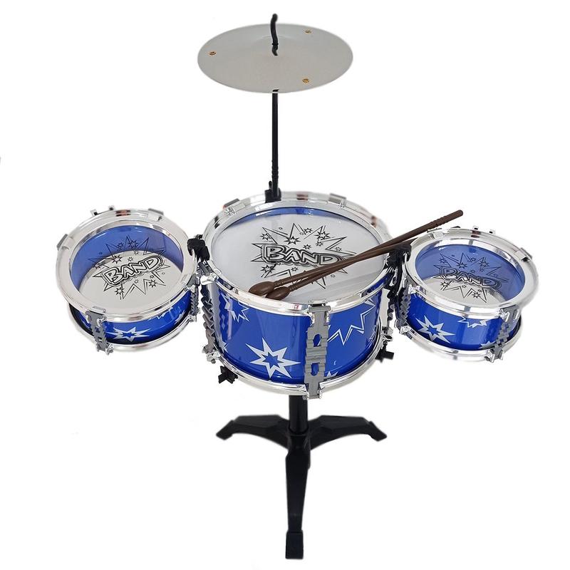 Bateria Musical Infantil 3 Tambores + 1 Prato - Toy King - Bateria ...
