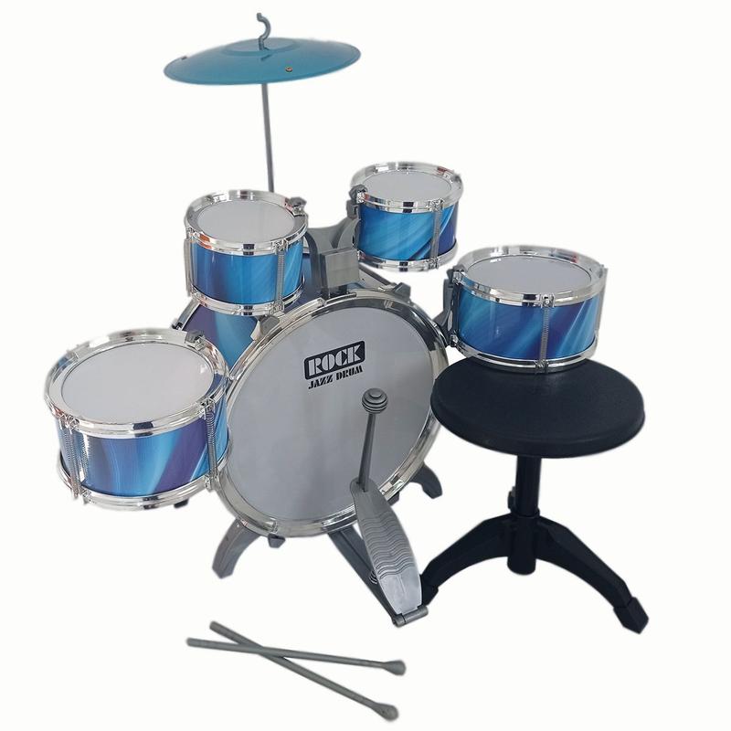 Bateria Musical Infantil 5 Tambores + 1 Prato C/ Banco - JAZZ DRUMM ...