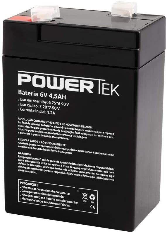 Bateria powertek 6v 4,5ah - MULTILASER - Bateria - Magazine Luiza