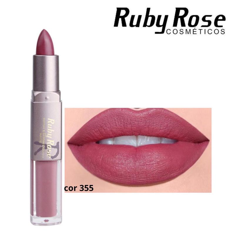 Batom Ruby Rose 2 Em 1 Matte Duo Bastão/líquido Varias Cores - Batom ...