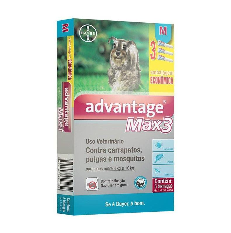 Bayer advantage max-3 cães (leve 3 pague 2) - Antipulga e Carrapaticida ...