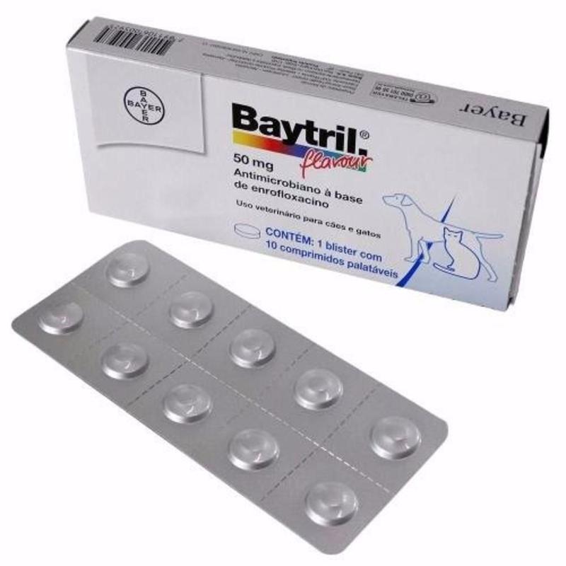 Baytril Flavour 50mg Com 10 Comprimidos - Bayer - Farmácia Pet ...