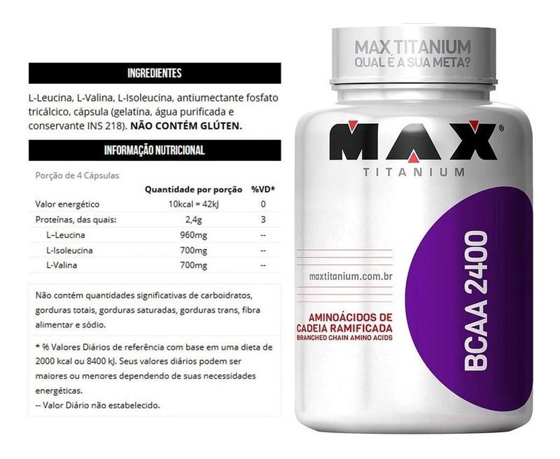 BCAA 2400 60 Cápsulas Max Titanium - BCAA - Magazine Luiza