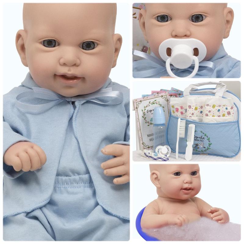 Bebe Reborn de Silicone Príncipe Luca Com Kit 15 Acessórios - Cegonha ...