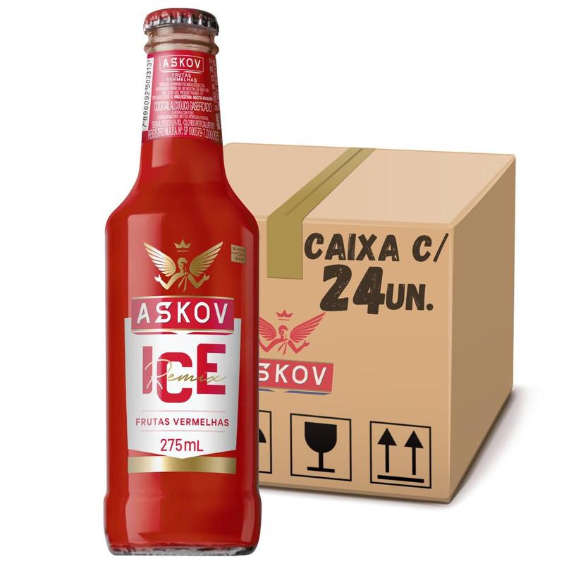 Bebida askov ice frutas vermelhas caixa com 24 un de 275ml - Ice ...