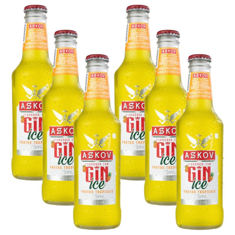 Bebida askov ice gin frutas tropicais long neck 6un de 275ml - Drinks ...