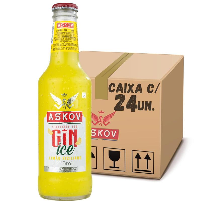 Bebida askov ice gin limão siciliano cx com 24un de 275ml - Água Tônica ...