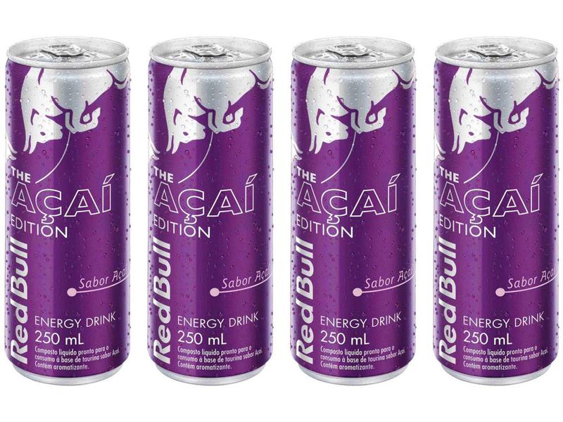 Bebida Energética Red Bull Açaí Edition 250ml - 4 Unidades - Bebida de ...