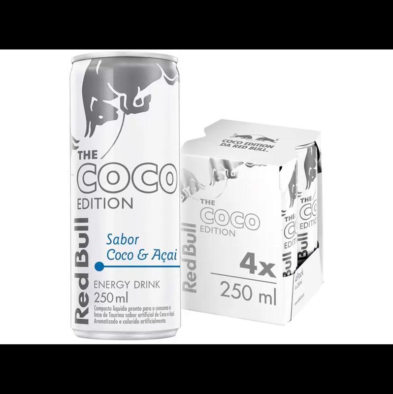 Bebida energética red bull coco edition coco e açaí 250ml - 4 unidades ...