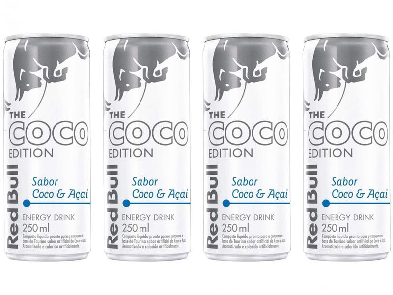 Bebida Energética Red Bull Coco Edition - Coco e Açaí 250ml 4 Unidades ...