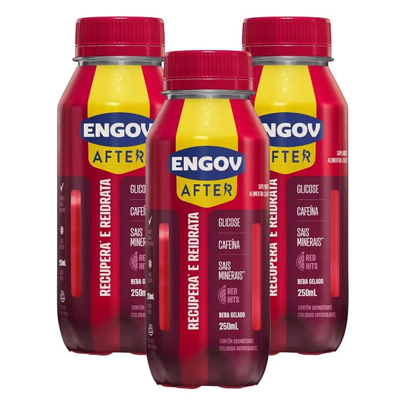 Bebida Engov After Red Hits 250ml Kit com três unidades - Bebida ...