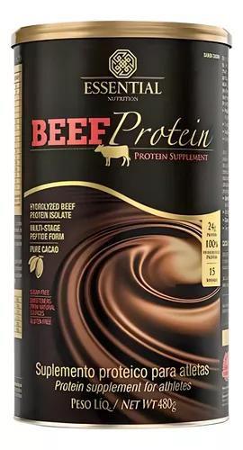 Beef Protein Cacao lata 480g - Essential - Essential Nutrition - Massa ...