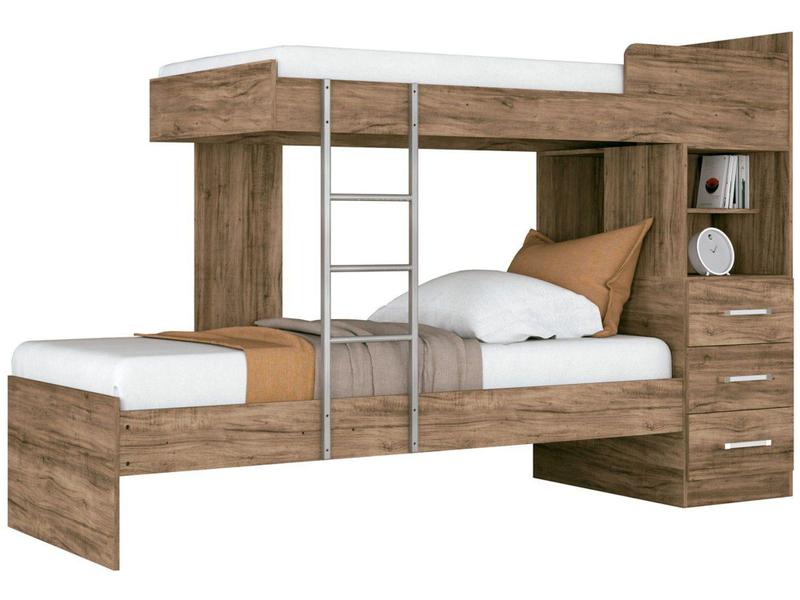 Beliche 3 Gavetas Santos Andirá Havana Plus - 221155 - Beliche e ...