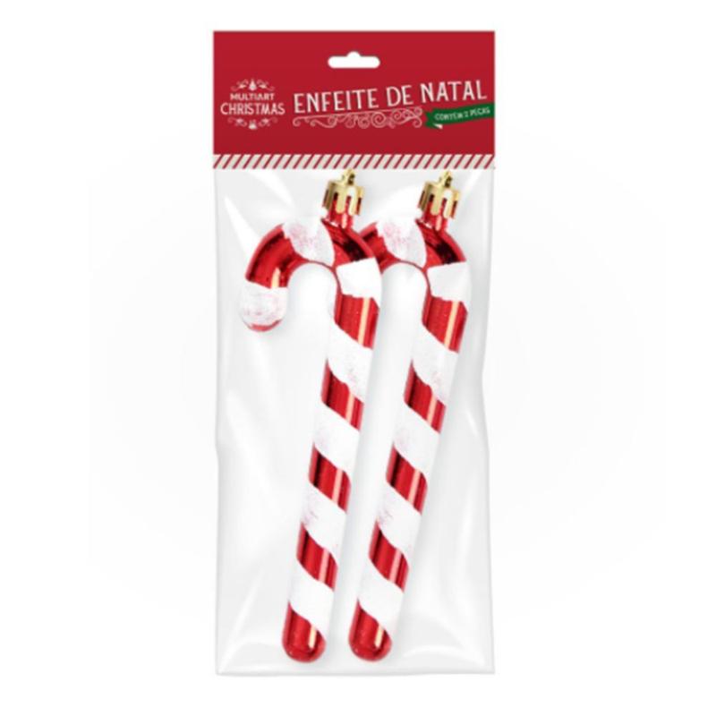 Bengala de Doce Enfeite de Natal 15cm 2un - Multiart - Bengala para ...