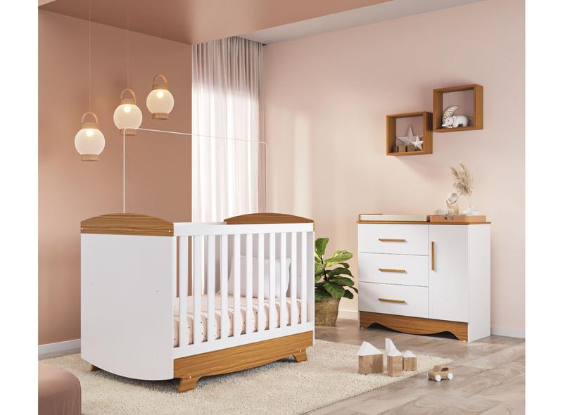 Berço Americano Cris e Cômoda Clara Moveis Peroba Ls MDF - Berço ...