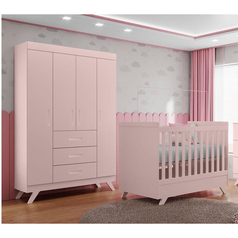 Berço Americano Vitória e Guarda Roupa Infantil Retro Maya Ambiente ...