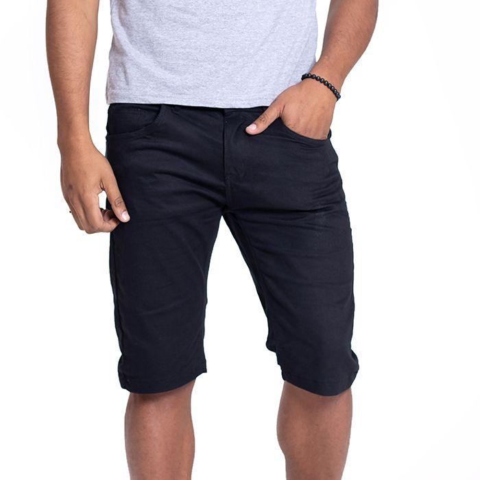 Bermuda Reta Masculina em Sarja Preta - Thomas - Unak - Bermuda ...