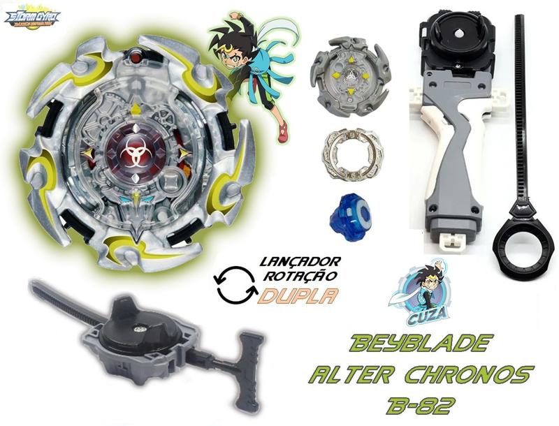 Beyblade Burst Alter Chronos 2 Lançador Grip Beyblader Kuza - Tornado ...
