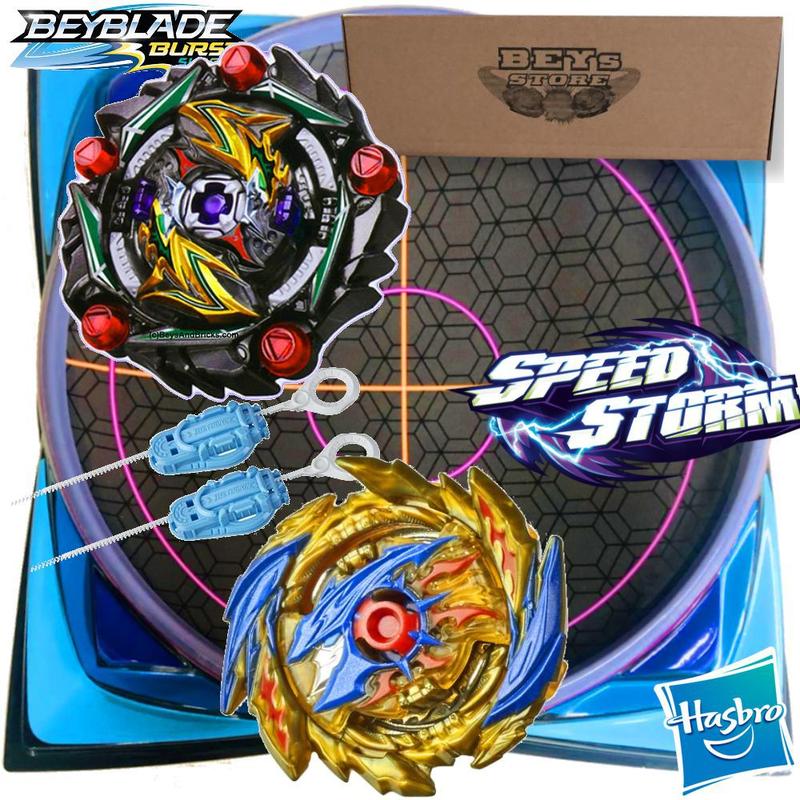 Beyblade Curse Satomb S6 + Super Hyperion H6 + Arena Batalha - Hasbro ...