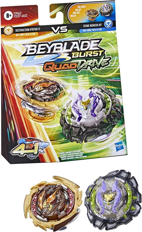 BeyBlade Quaddrive DESTRUCTION IFRITOR I7 e STONE NEMESIS N7 - HASBRO ...
