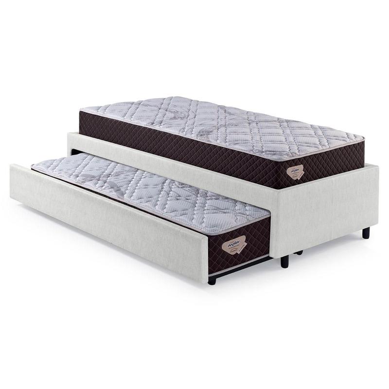 Bicama Box Solteiro Branco 88x188 com Dois Colchões Relax Adorabile ...