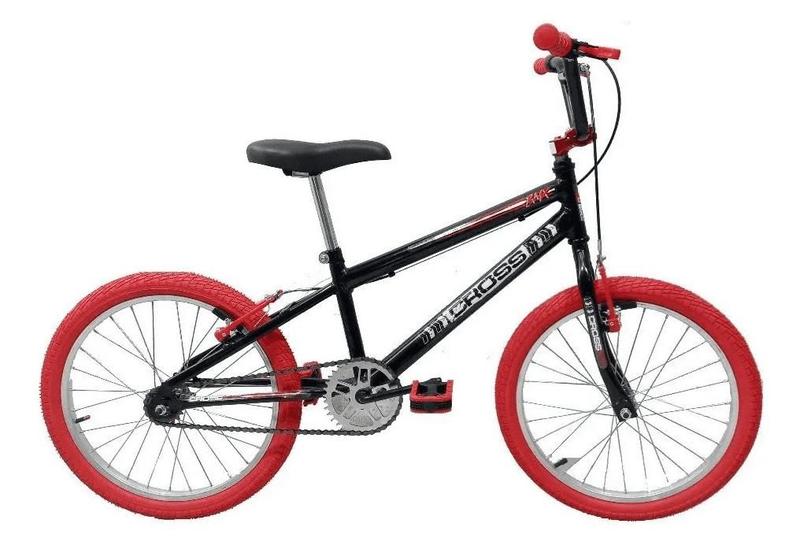 Bicicleta Aro 20 Bmx Cross Freestyle Aero Preta com Vermelho - Pneu ...