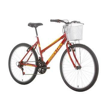 Bicicleta Bike Foxer Maori - Aro 26 Com Cesta - 18 Marchas VERMELHA ...