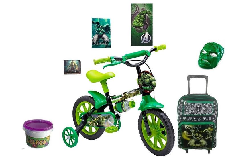 Bicicleta Infantil Aro 12 Hulk Com 7 Itens - Kall Bike - Bicicleta Infantil - Magazine Luiza
