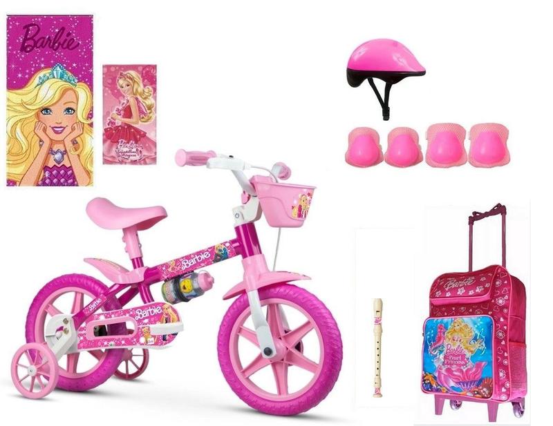 Bicicleta Infantil Barbie Aro 12 c/ 8 itens - Kall Bike - Bicicleta - Magazine Luiza