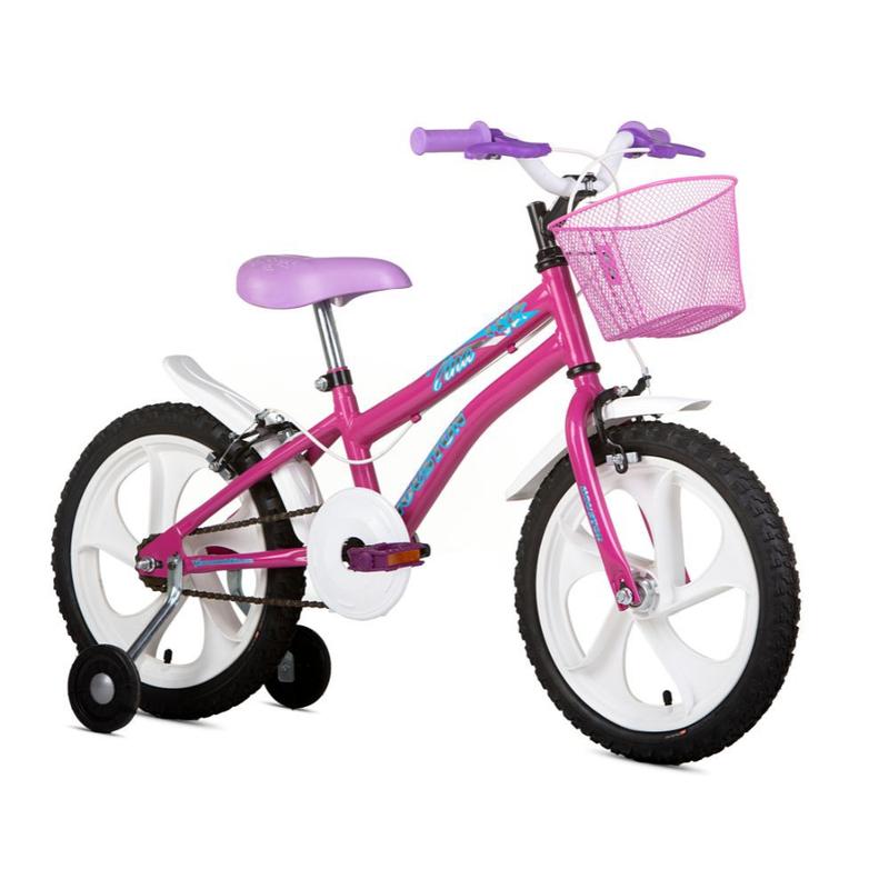 Bicicleta Infantil Com Rodinhas Aro 16 Houston Tina Com Cesto Rosa Pink ...