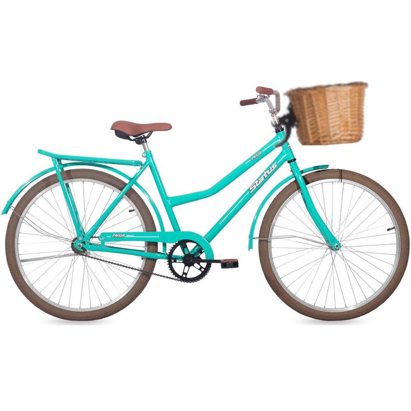Bicicleta Retrô Aro 26 Freio CP Panda Azul Tok Stok com Cestinha de ...