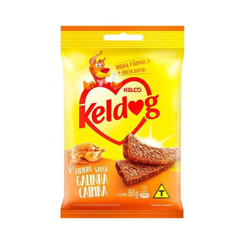 Bifinho Keldog para Cães Adultos Sabor Galinha Caipira - 60g - Bifinhos ...