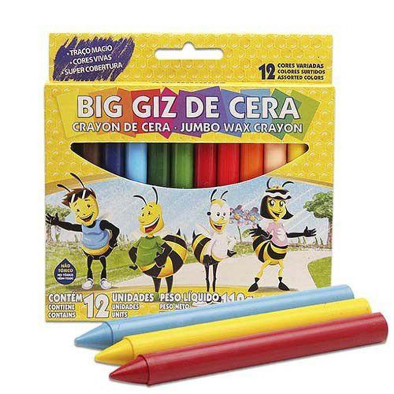 Big giz de cera acrilex 12 cores - Giz - Magazine Luiza