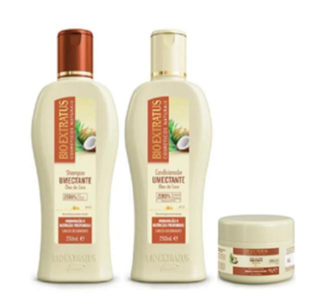 Bio Extratus Umectante Óleo de Coco (Shampoo+Condicionador 250g+Banho ...