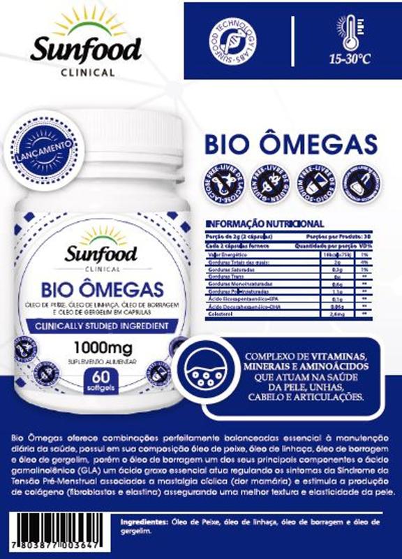Bio omegas 1000mg 60 softgels sunfood clinical - SUNFOOD CLINICAL U.S.A ...