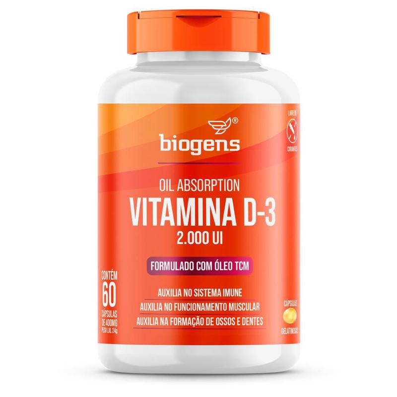 Biogens vitamina d3 2000 ui com tcm 400mg/60 caps - Vitaminas A-Z ...