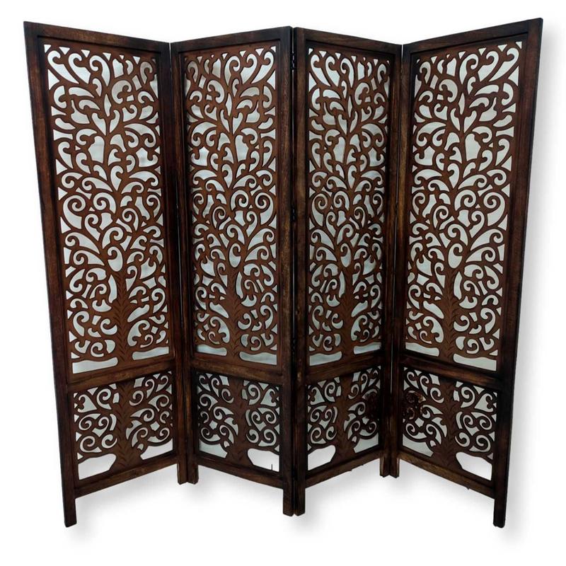 Biombo De Madeira MDF Indiano Artesanato Rico Em Detalhes - Sarat Moda ...