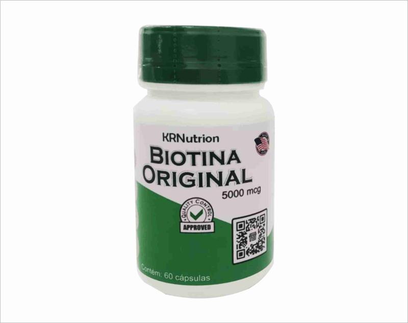 Biotina 5000 mcg 60 cápsulas - Importada - KRNutrion Suplementos ...