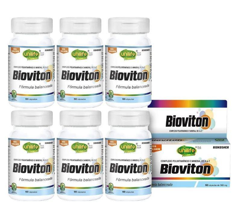 Bioviton Polivitaminico A - Z 60 Cáps 560mg Unilife Kit 6 unidades ...