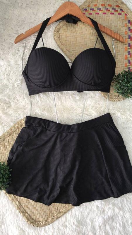 Biquini com saída -saia Plus Size com bojo Tamanhos 50 a 56 - NA ...