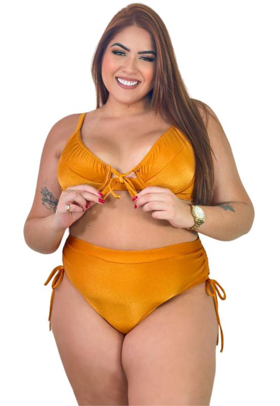 Biquíni Feminino Plus Size Aro Sem Bojo Calcinha Cintura Alta - Penelópe Joy - Calcinha Biquíni ...