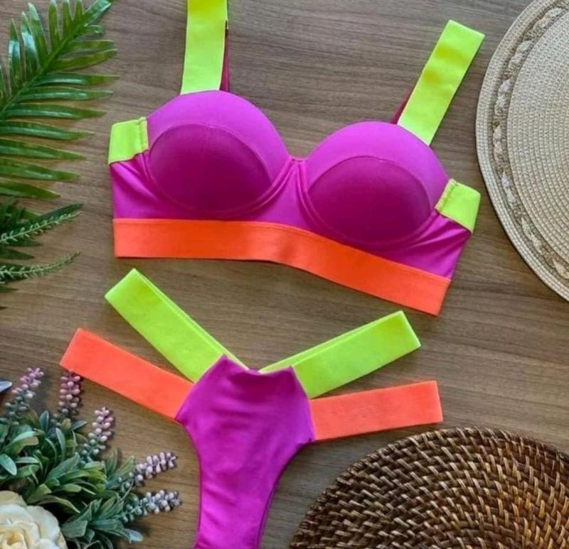 Biquini Neon Tiras Grossa Modelo Das Gringas Fio Duplo - Bea fashion ...
