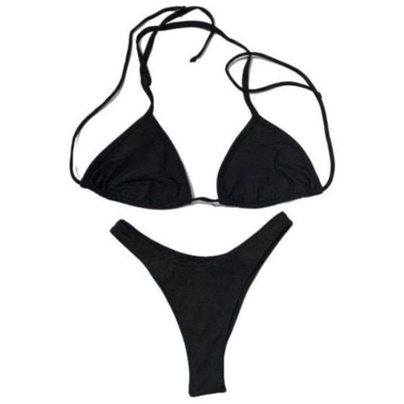 Biquini Verão Moda Praia Parte De Cima + Parte De Baixo Modelo Asa Delta Cortininha - eclipse ...